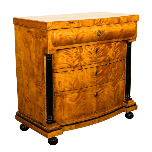 Antique Austrian Biedermeier Golden Birch Ebony Chest of Drawers ...