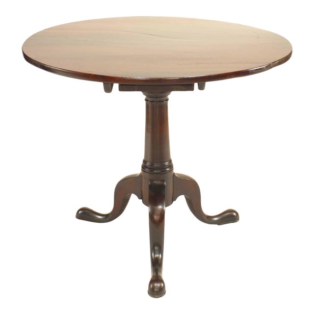 English Queen Anne Mahogany End Table | Chairish
