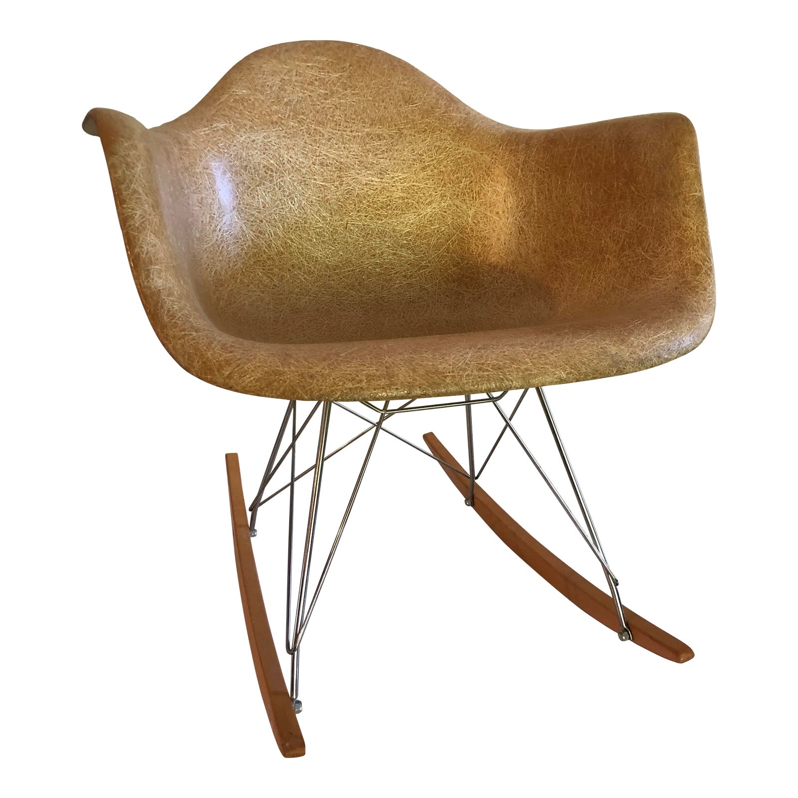 Vintage Eames Shell Rocker Fiber Parchment Rocking Chair Herman Miller ...