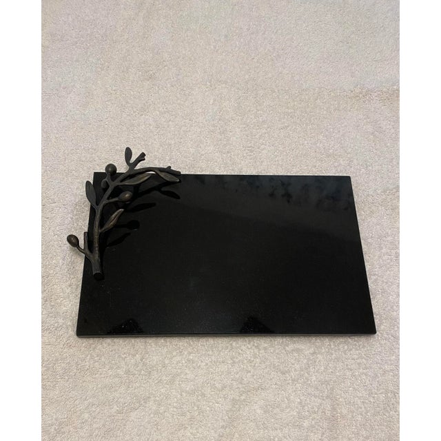 Vintage Michael Aram Modern Granite Golden Olive Branch Stand /Base ...