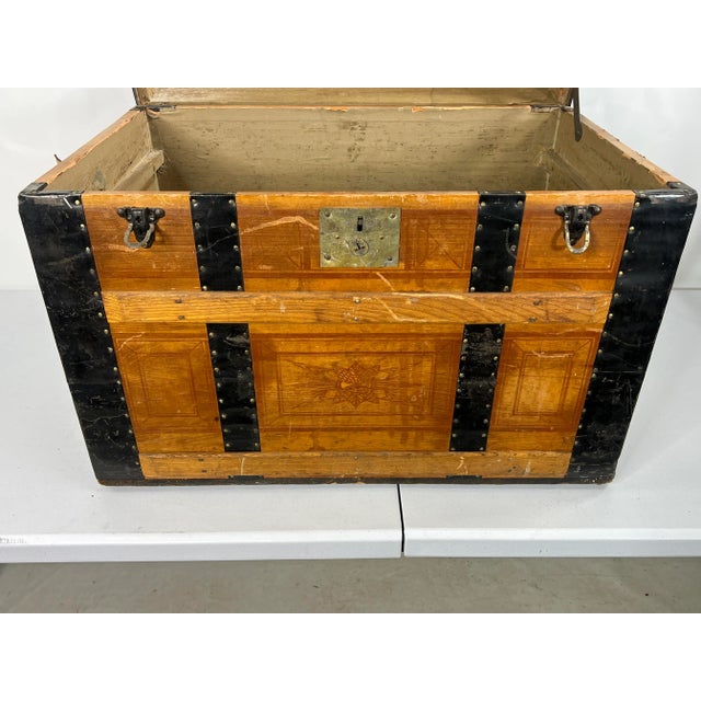 Antique 1800's Dome Top Steamer Trunk | Chairish