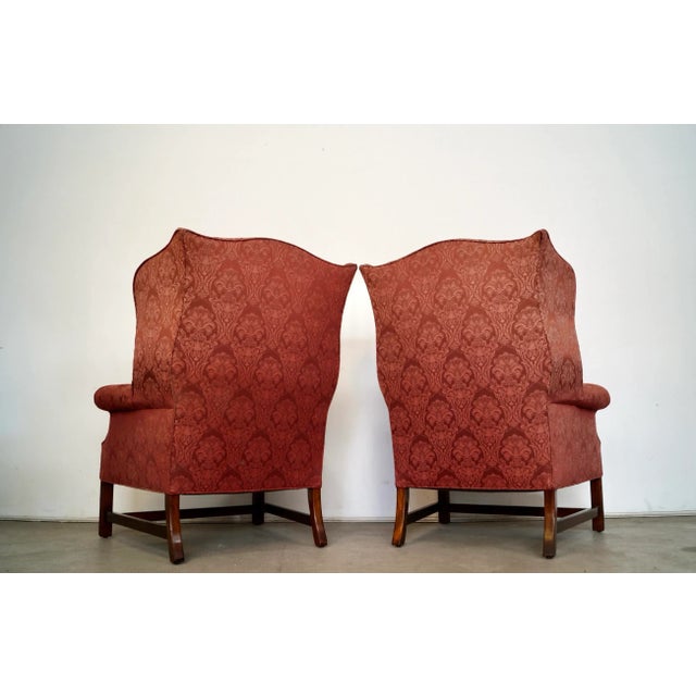 1960’s Federal Style High-Back Wingback Chairs - a Pair | Chairish