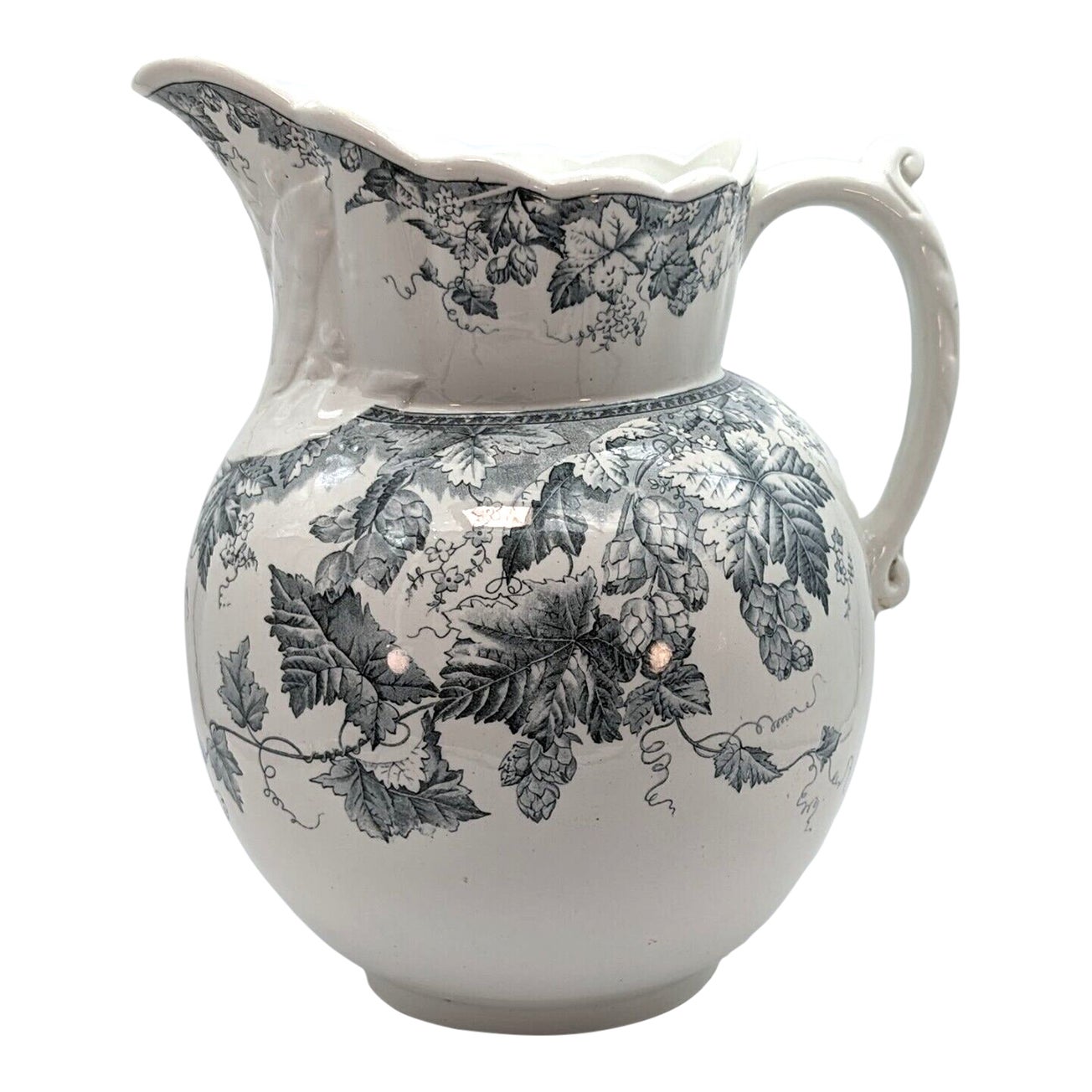 Antique Johnson Brothers Water Pitcher Hops Pattern Semi-Porcelain ...