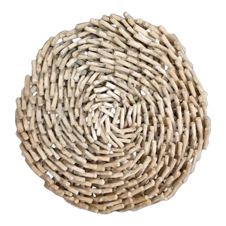 Spiral Disc Continual Curve Interlocking Wood Wall Art | Chairish