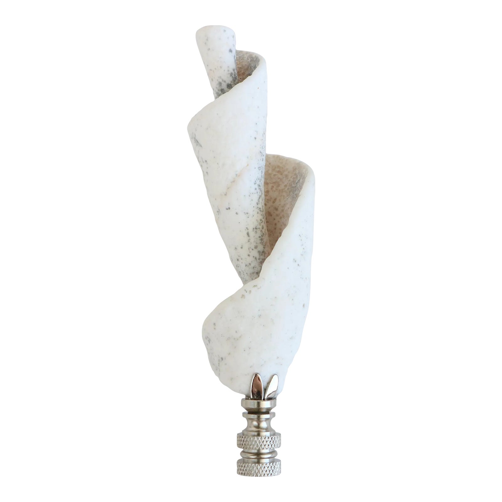 Spiral Seashell Fragment Lamp Finial on Chrome Hardware | Chairish