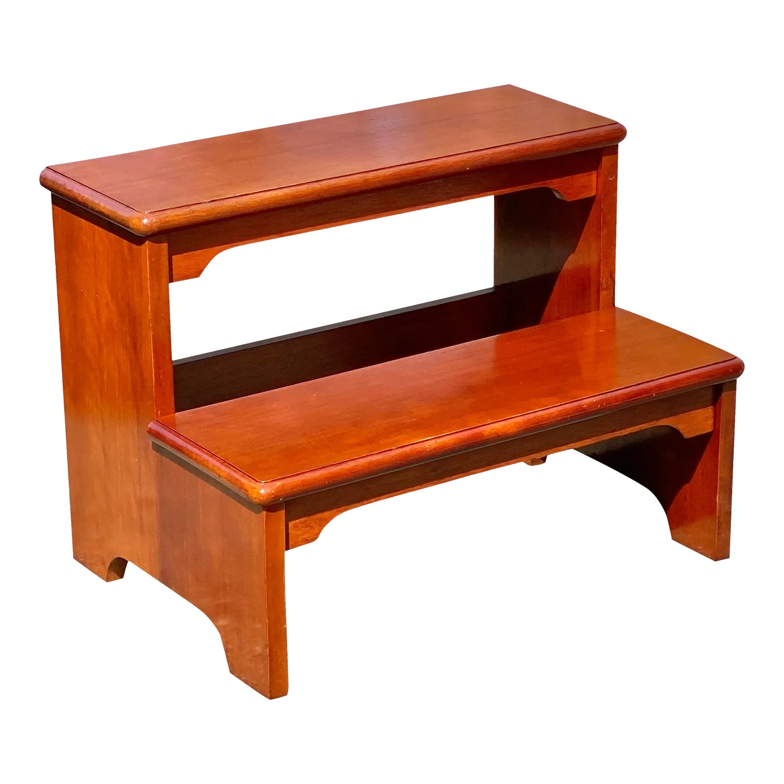 Late 20th Century Chippendale Style Mahogany Two Tier Bed Steps | Chairish