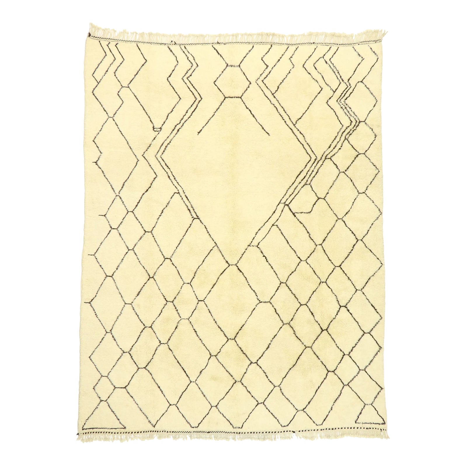 Organic Modern Beni Mrirt Moroccan Rug - 09'10 X 13'00 | Chairish