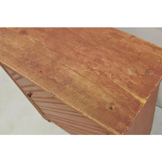 Antique French Country Red Distress Painted One Door Wooden Cupboard ...