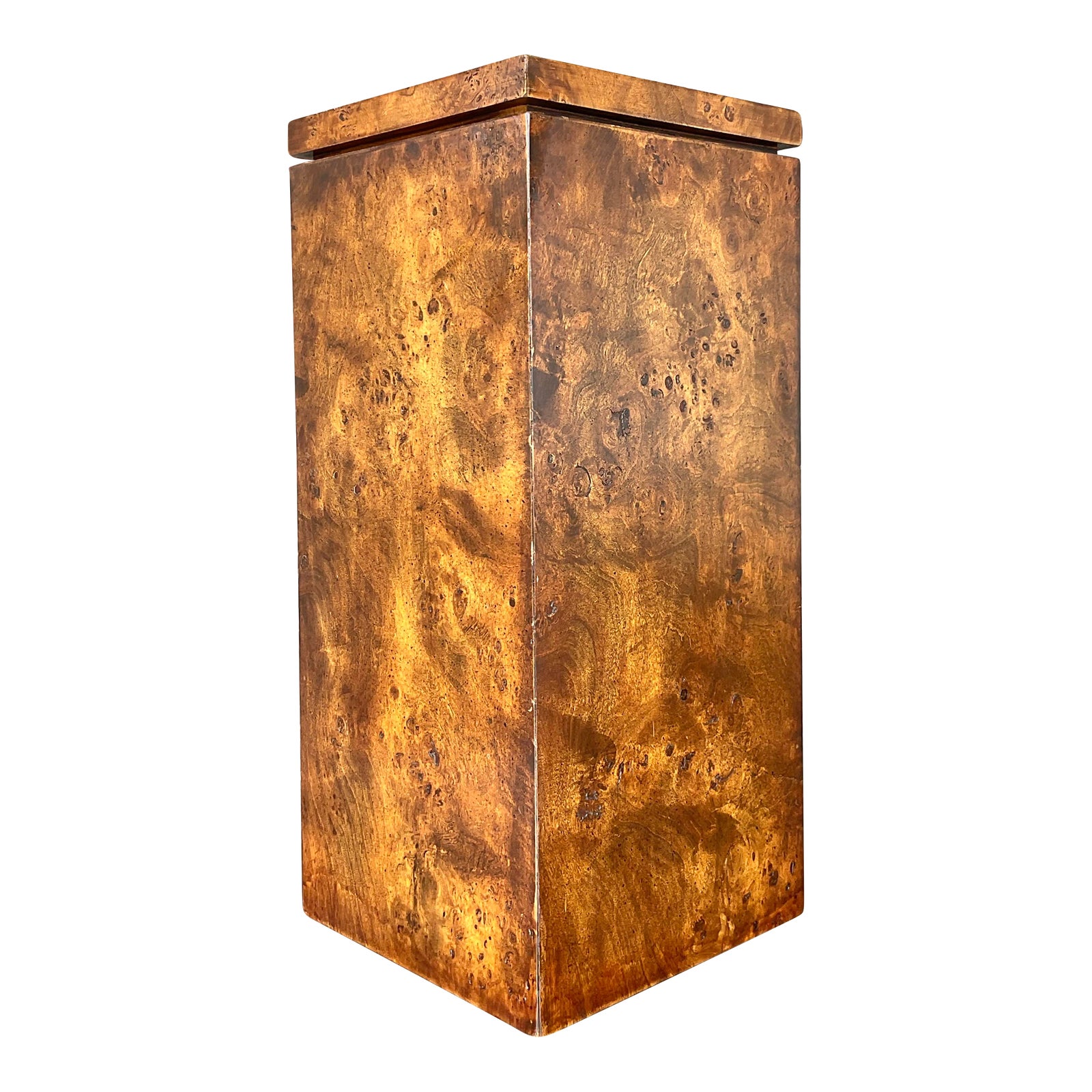 Vintage Boho Burl Wood Pedestal | Chairish