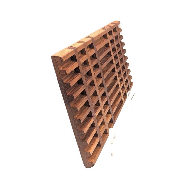 Vintage Dansk Teak Wood Grate / Lattice Bread Cutting Crumb Board and ...