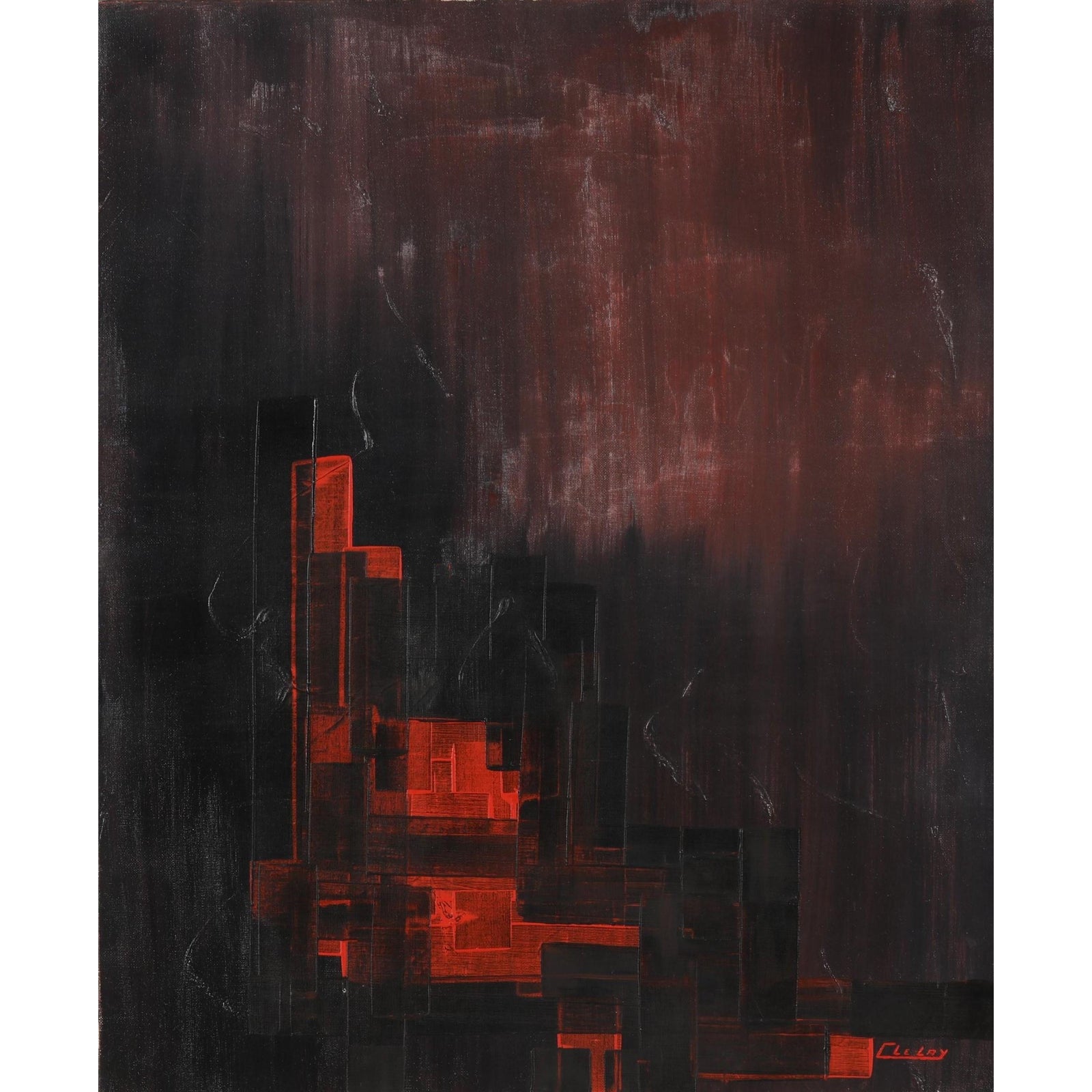 Claude Le Lay, Lumiere Du Cratere Oil on Canvas | Chairish