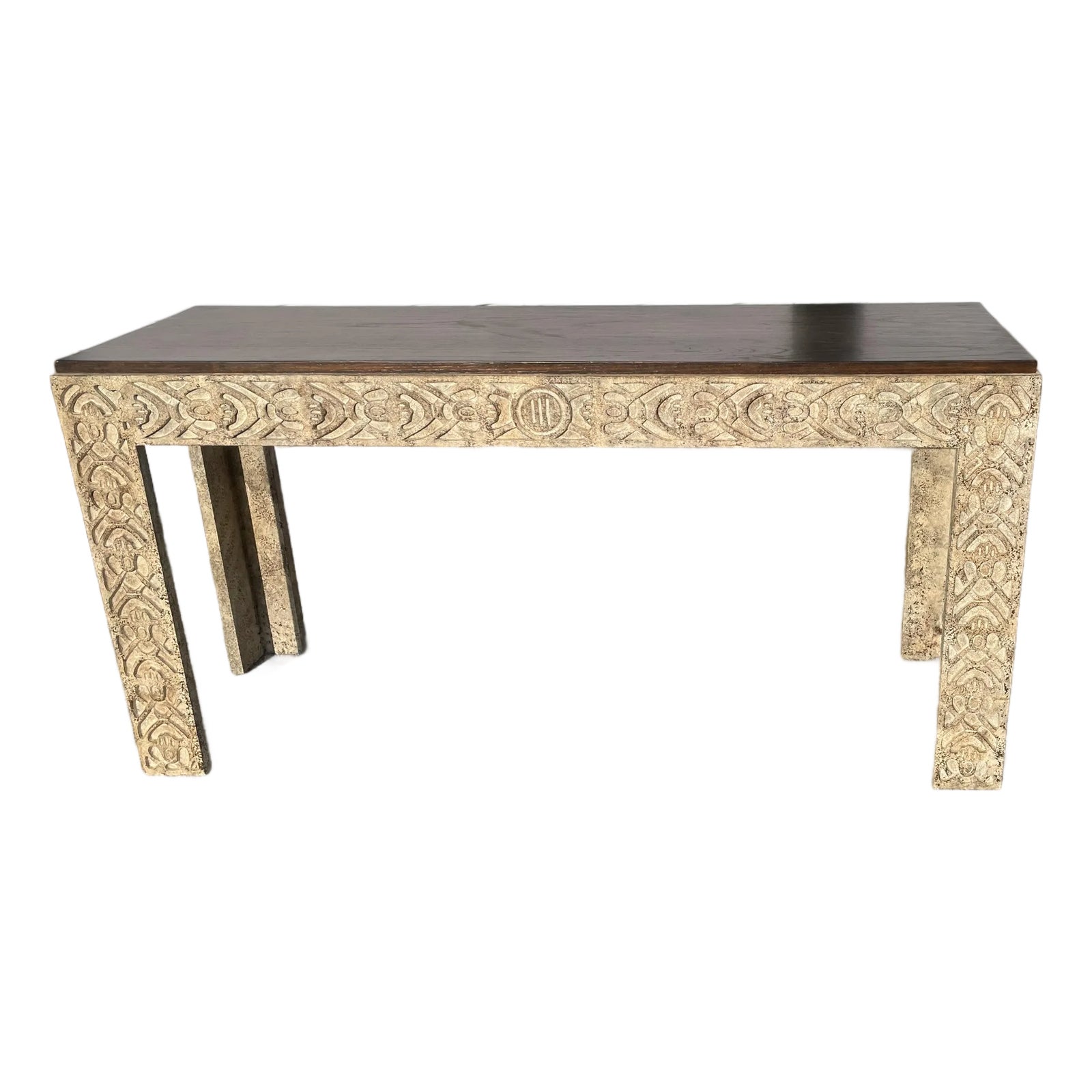 1980s Minton-Spidell Carved Console Table | Chairish