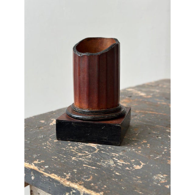 Vintage Italian Grand Tour-Style Leather Column Pen Holder, Circa 1950s ...