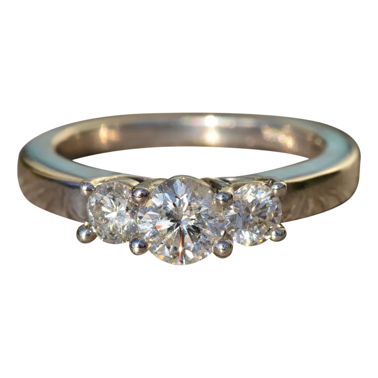 The Prospera: Ladies 14K Diamond Trilogy Engagement Ring | Chairish