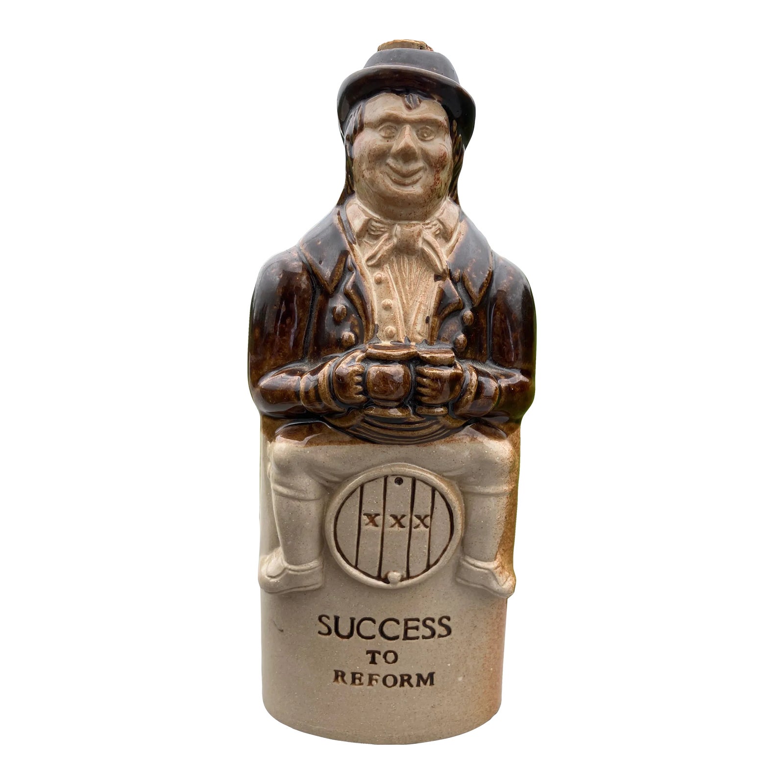 Mid-Century English Denby Derbyshire Pottery Flask | Chairish