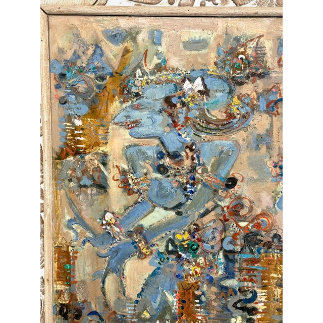 1970s Nyoman Gunarsa Large Oil Painting Art Balinese Dancers, Framed ...