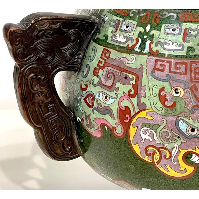 20th Century Chinese Archaic Style Cloisonné Censor | Chairish