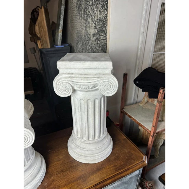White Greek Ionic Column Pedestal | Chairish