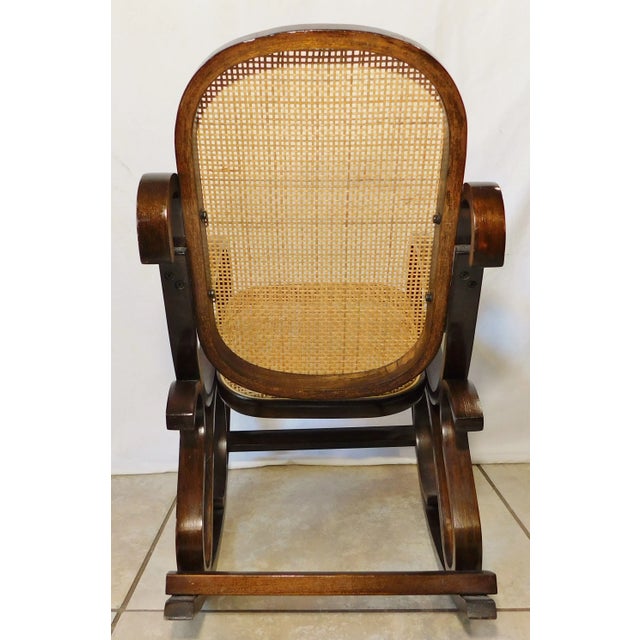 Vintage Mid Century Bentwood & Cane Kid's Child's Rocking Chair Rocker ...