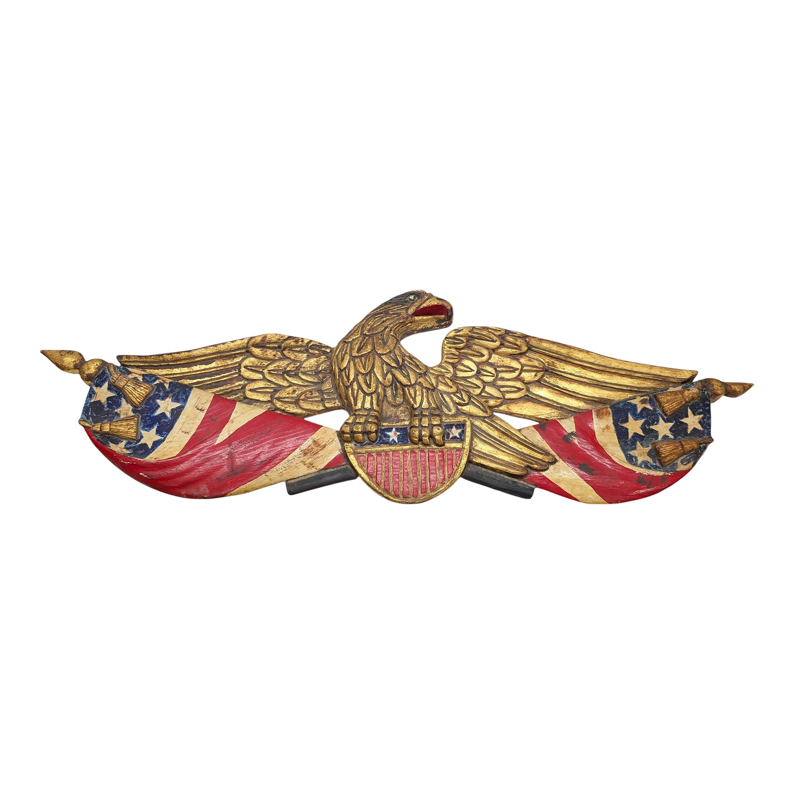 Antique Gilded American Federal Eagle Wall Plaque | Chairish