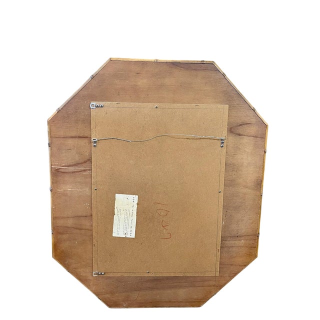 Vintage Bamboo Rattan Octagonal Shape Mirror Coastal Boho | Chairish