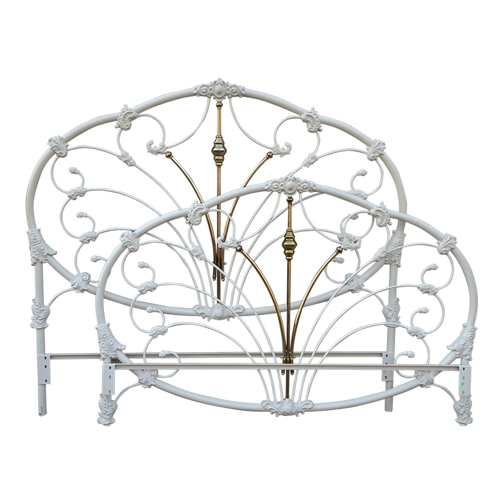 Vintage French Elliott's Designs Iron Queen Bedframe Headboard W ...