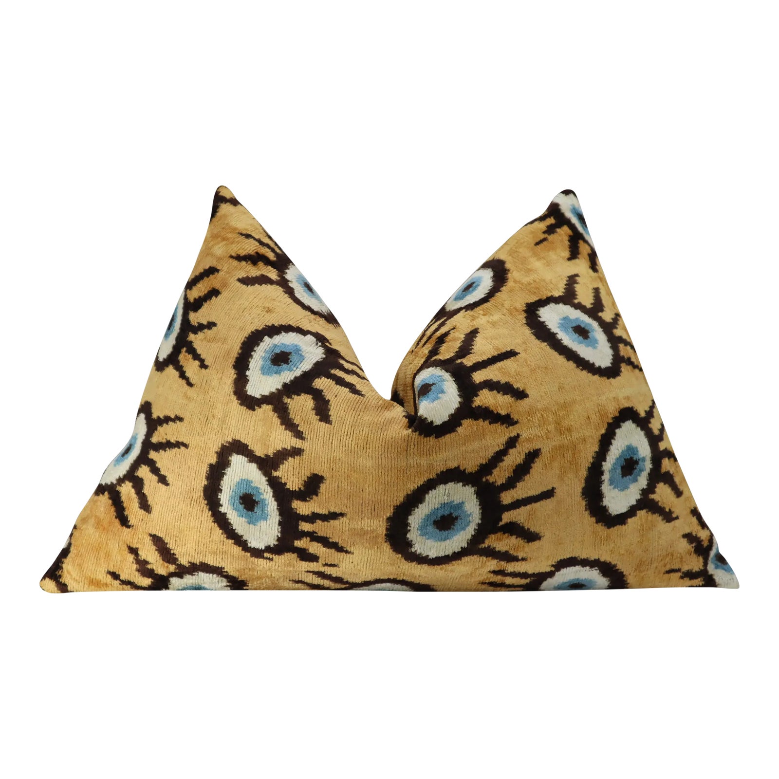 Contemporary Handmade Velvet Evil Eye Good Luck Throw Pillow & Down ...