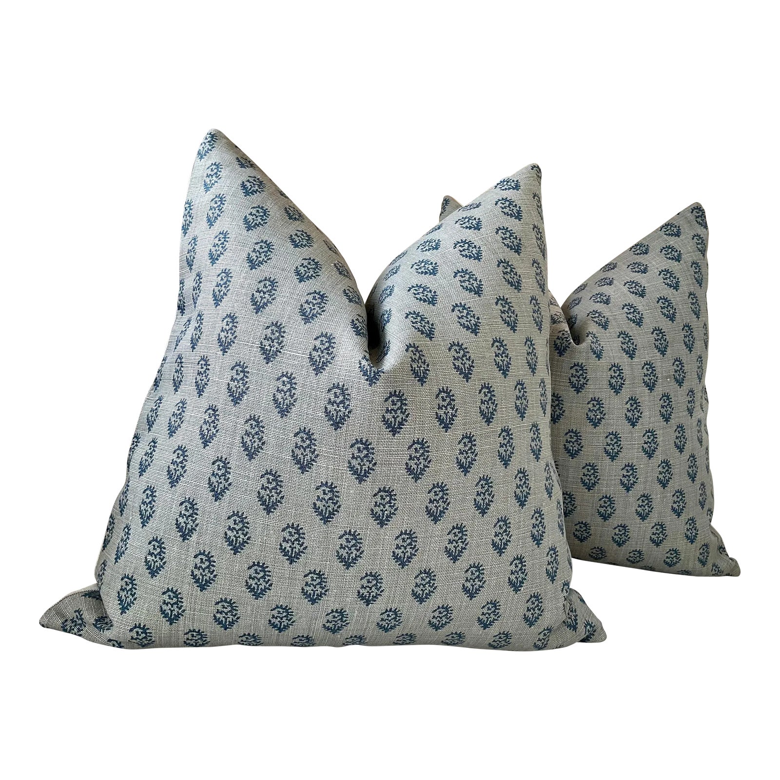 Peter Dunham Rajmata Indoor Outdoor Down Filled Pillows- a Pair | Chairish