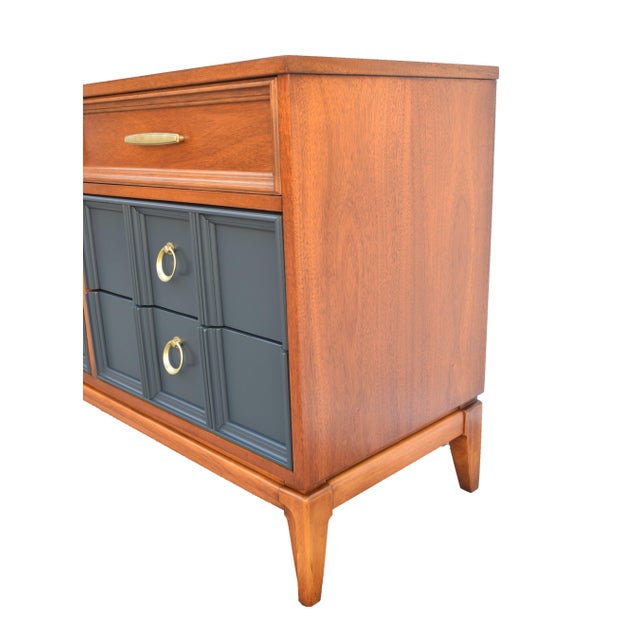 Mid 20th Century Mid-Century Modern Dixie Black and Walnut Sideboard ...