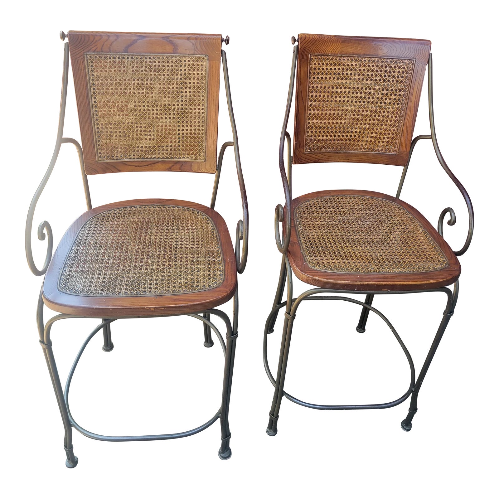 1980s Vintage Drexel Heritage Counter Stools - Set of 2 | Chairish