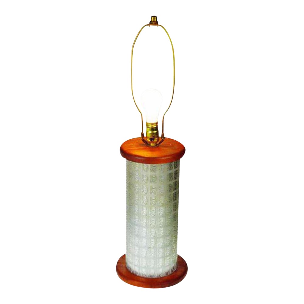 Gold Bond Stamps Roller Table Lamp | Chairish