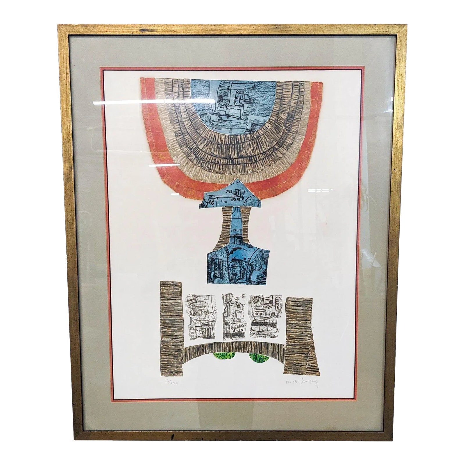 Vintage k.b. Hwang "Growth Ii" Framed Etching Signed | Chairish