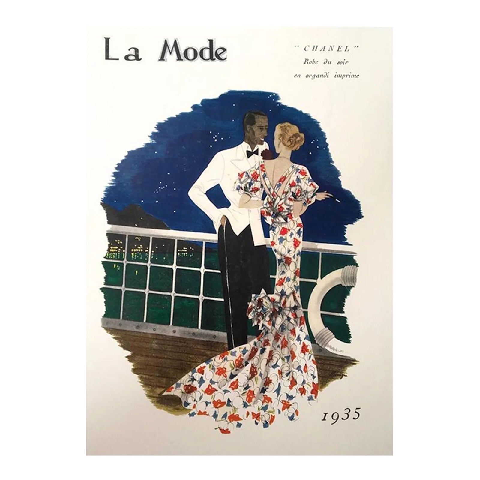 Chanel 1930's Vintage Ad Contemporary Reproduction Print | Chairish