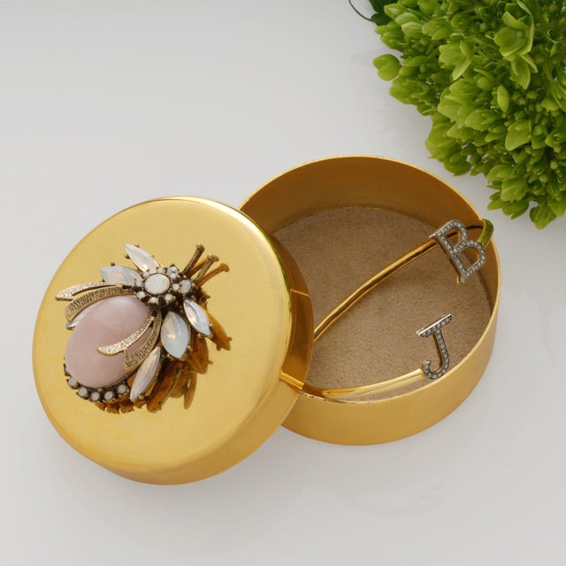 Rose Quartz Vintage Bug Jewelry Box | Chairish