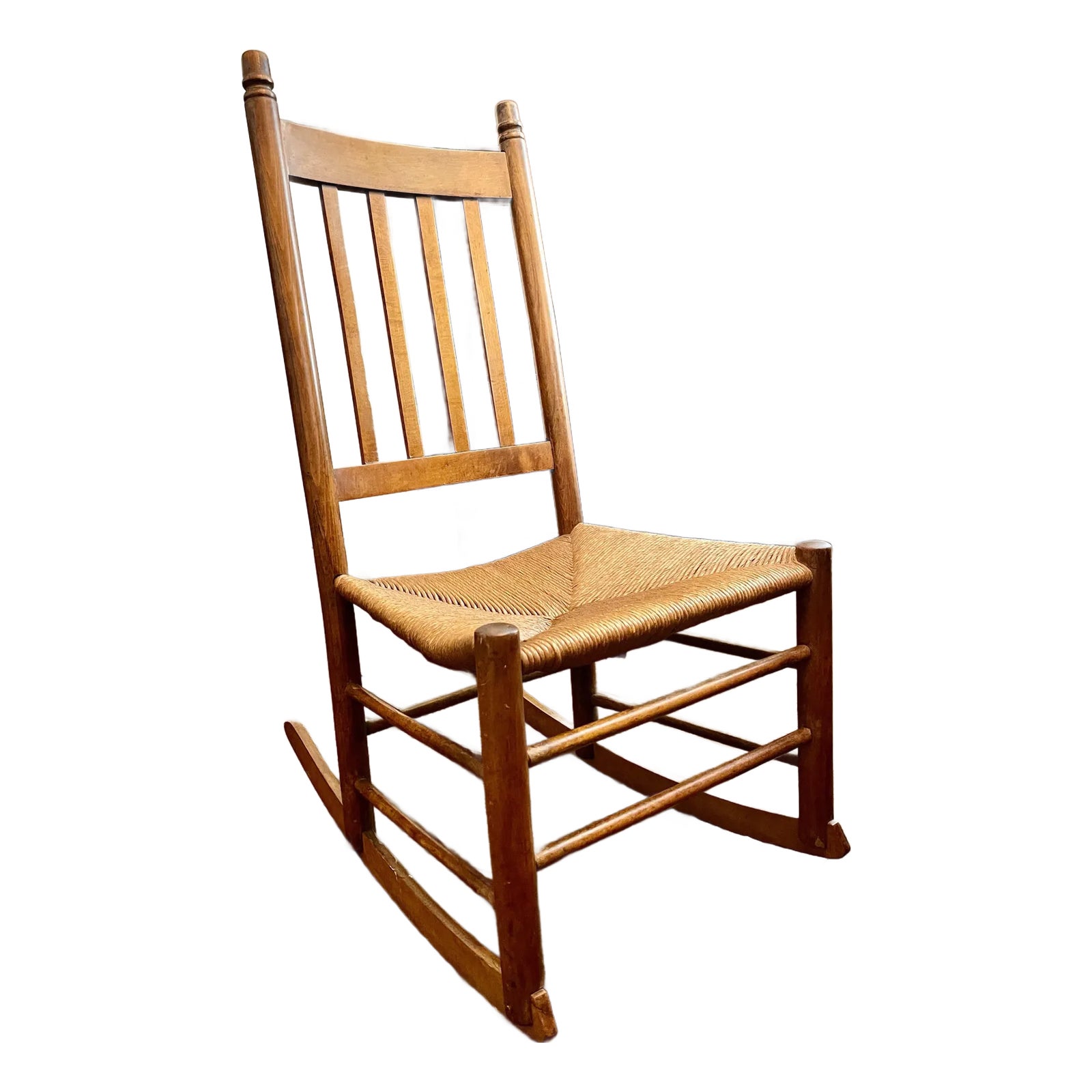 Late 19th Century Antique Turn of the Century Petite Maple Rocking ...