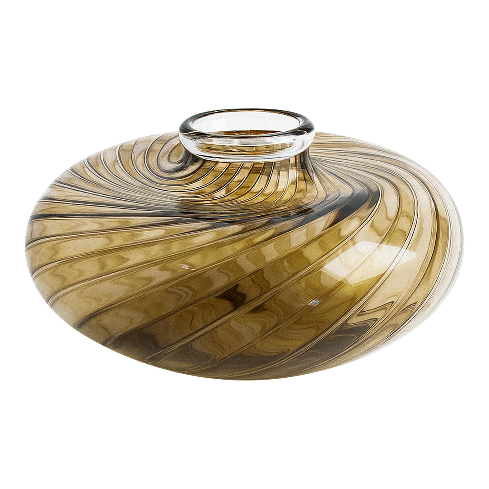 Disciform Glass Vase (1980s) | Chairish