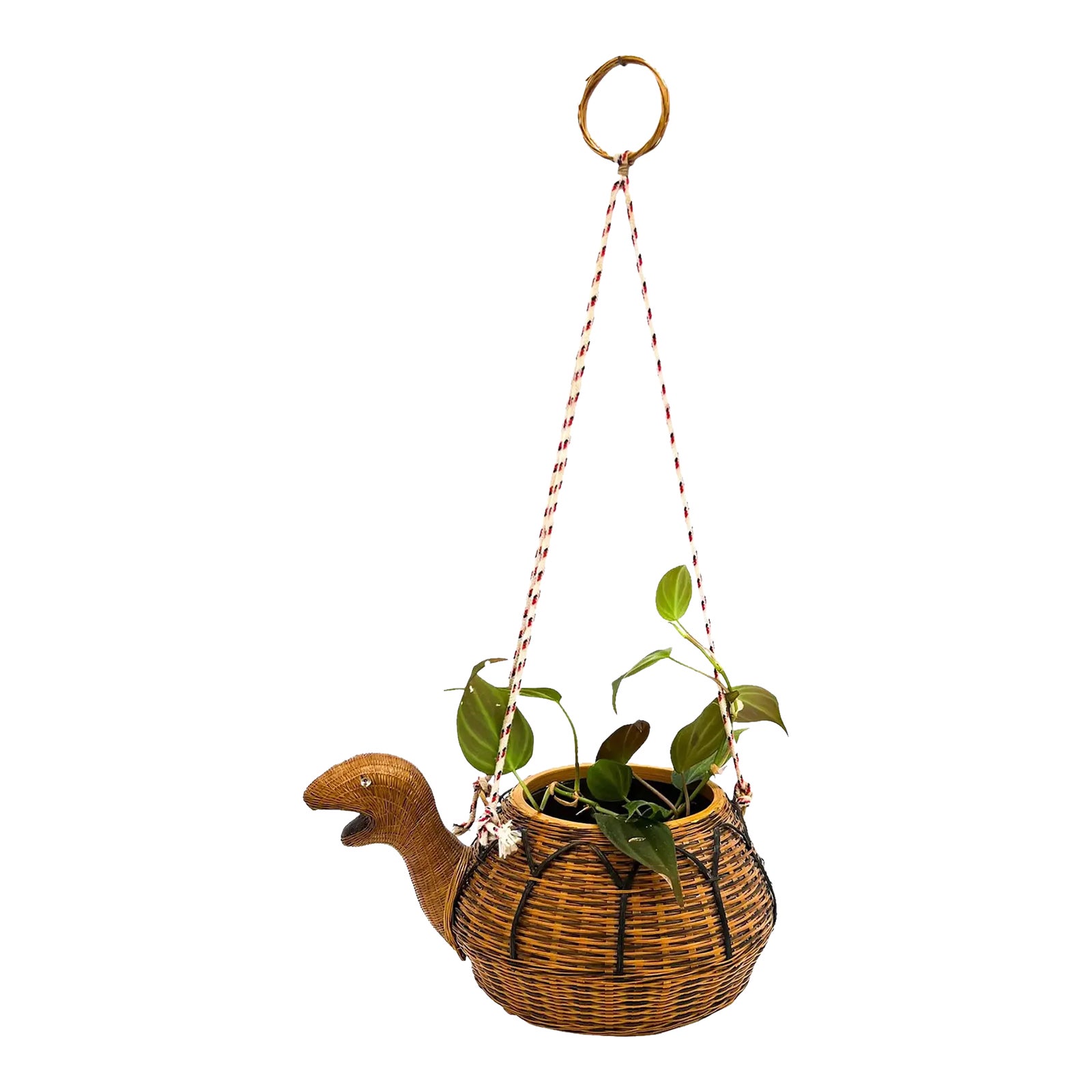 Vintage Figural Wicker Turtle Hanging Planter/ Cachepot | Chairish