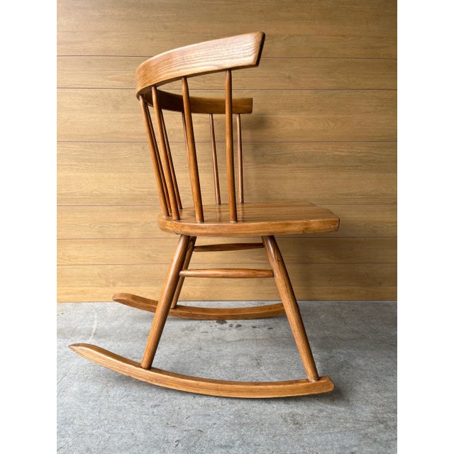 Straight Back Rocking Chair Attributed to Nakashima for Knoll | Chairish