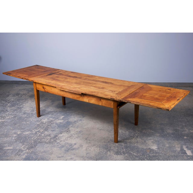 Antique Country French Farmhouse Maple Extendable Kitchen Harvest Table ...
