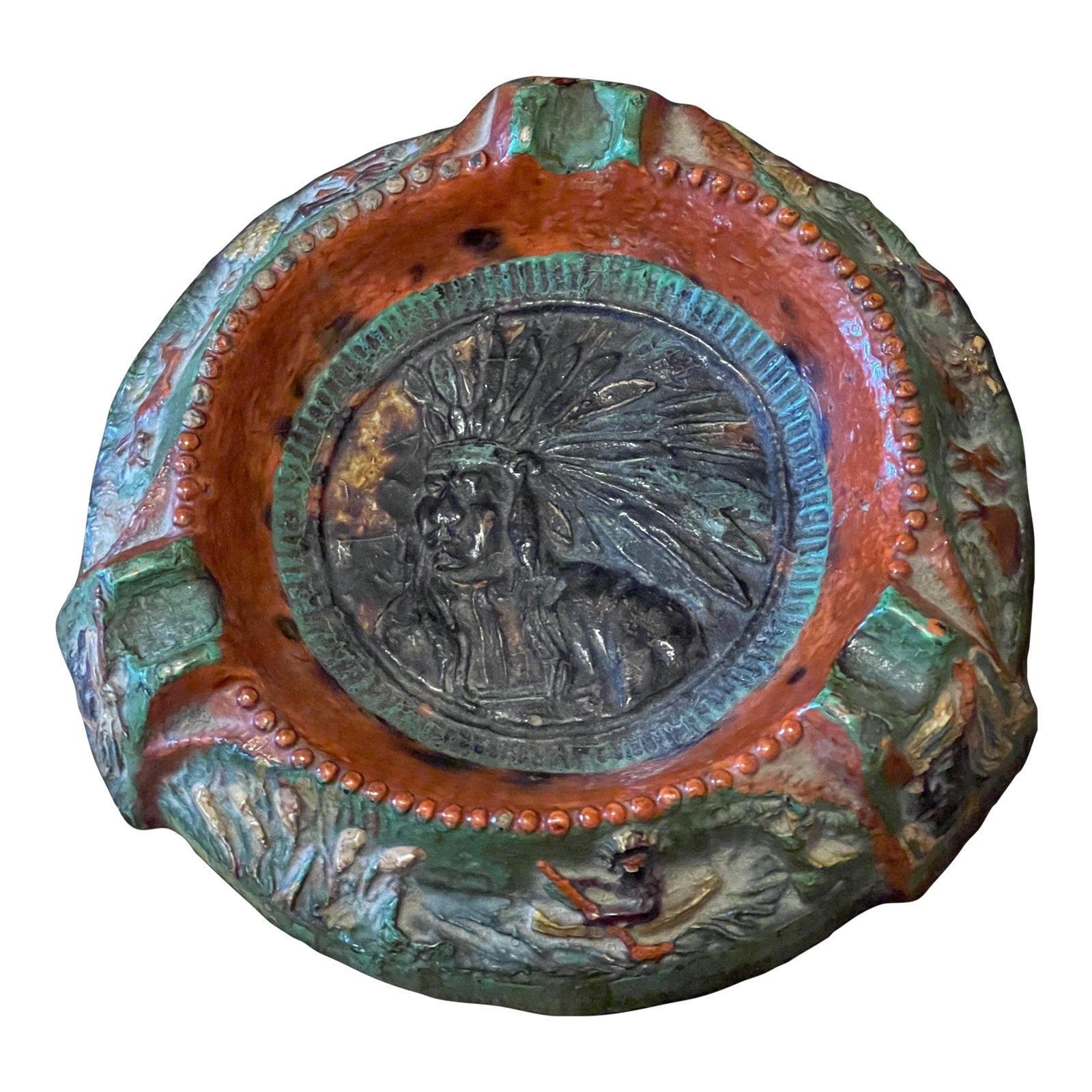 1920s Carnival Chalkware Chalk Ware Native American Chief Ashtray ...