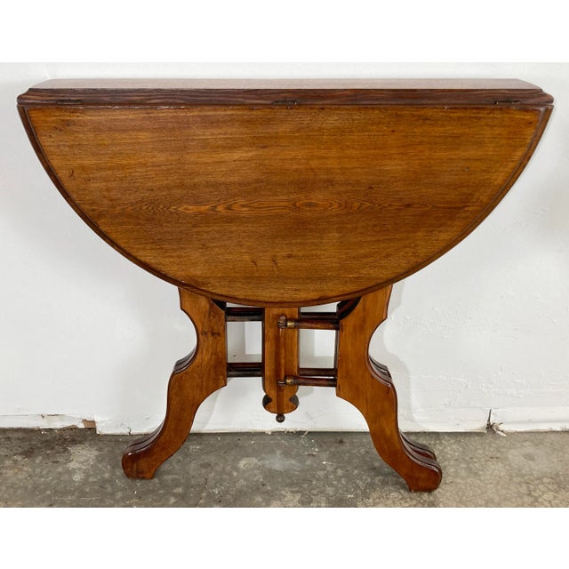 Antique Drop Leaf Turned Wood Gate Leg Side Table | Chairish