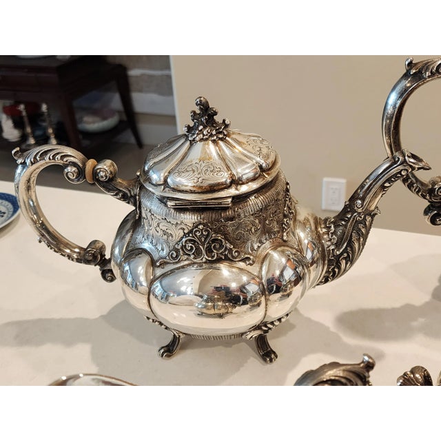 Vintage Repousse Italian 800 Silver 4 Piece Tea / Coffee Set | Chairish