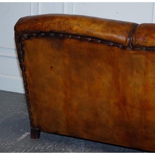 Hand-Dyed Leather 3-Seater Sofa from Howard & Sons | Chairish