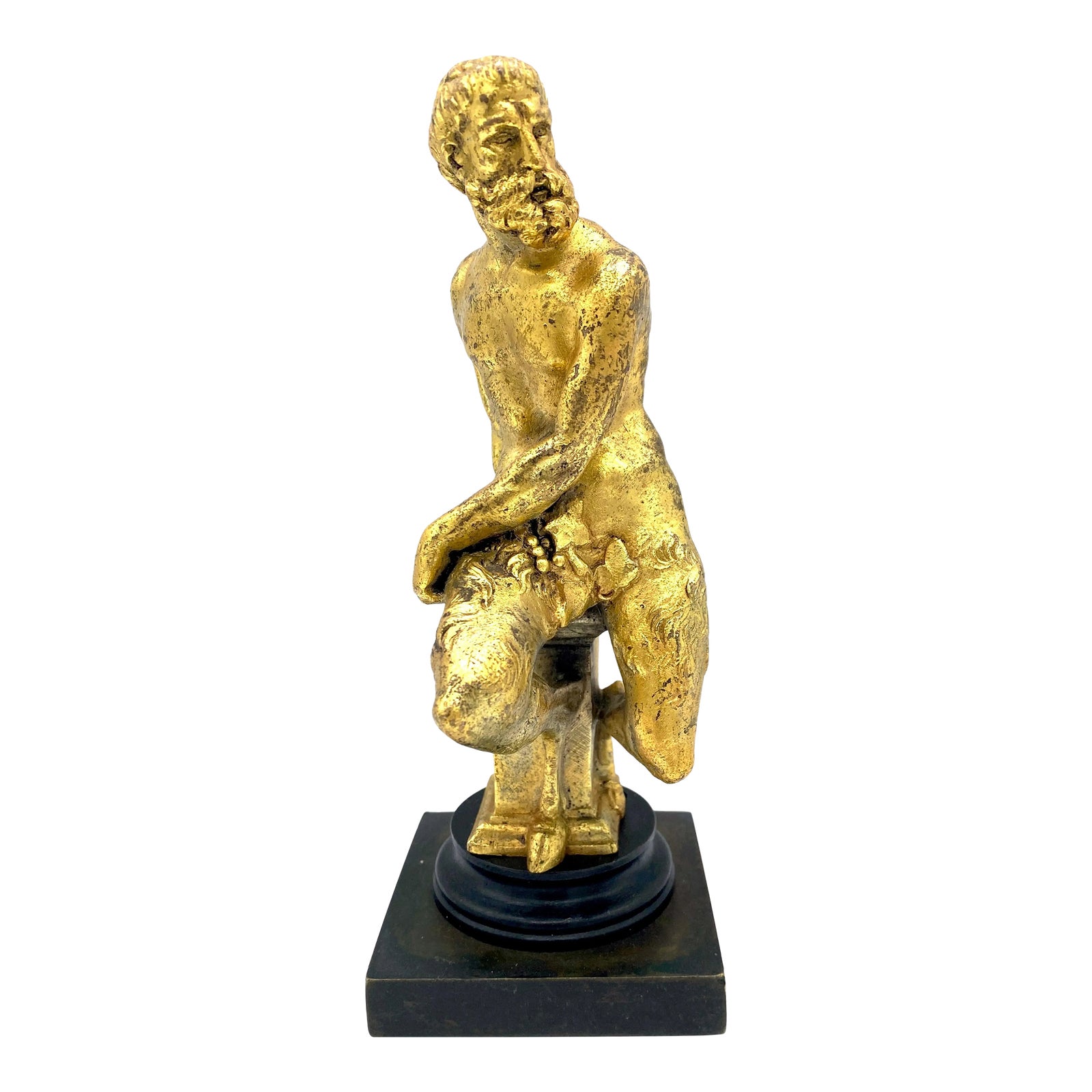 19th Century French Ormolu & Patinated Bronze Sculpture of a Seated ...