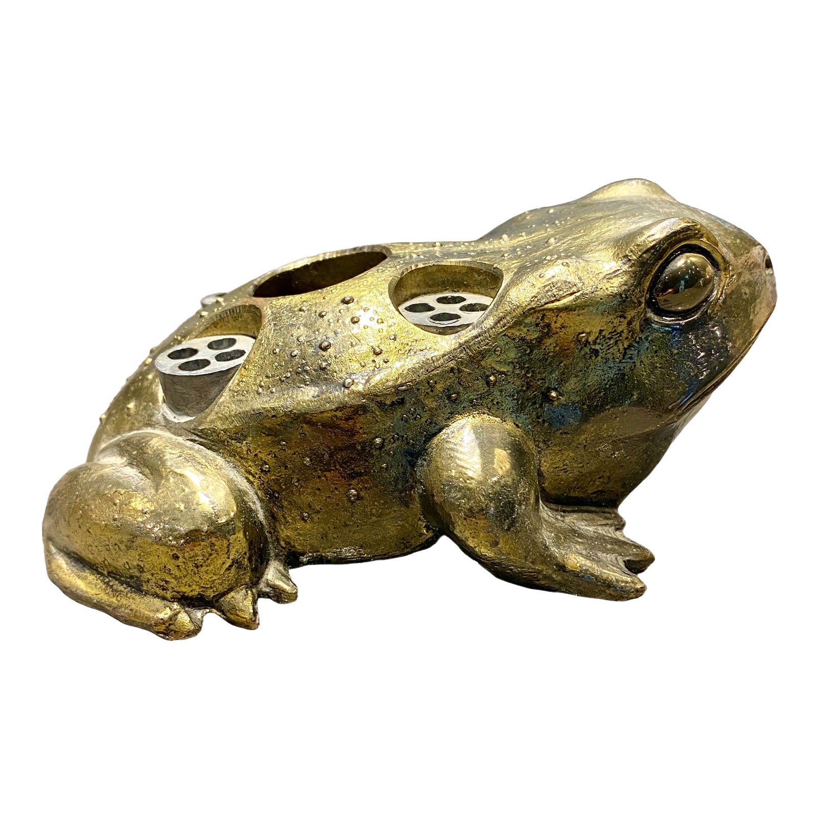Mid-Century Japanese Frog-Form Flower Frog | Chairish