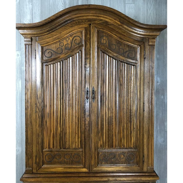 Ethan Allen Royal Charter Oak Armoire | Chairish