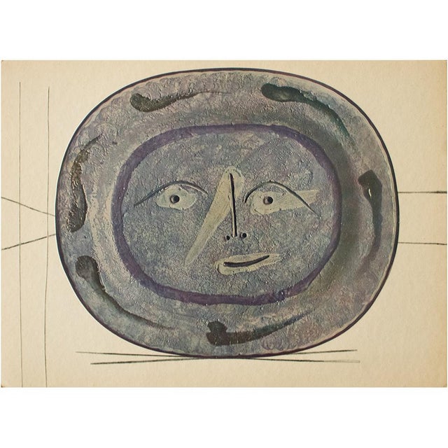 1955 Pablo Picasso Smiling Face Ceramic Plate, Original Period Swiss ...