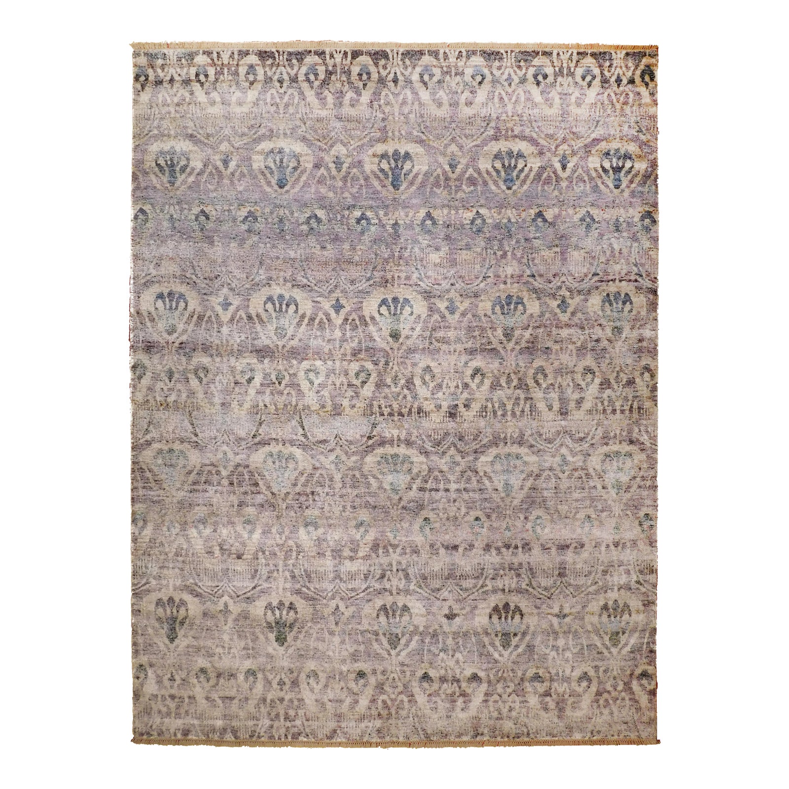Hand Knotted Bamboo Silk Indian Rug - 9' x 12' | Chairish