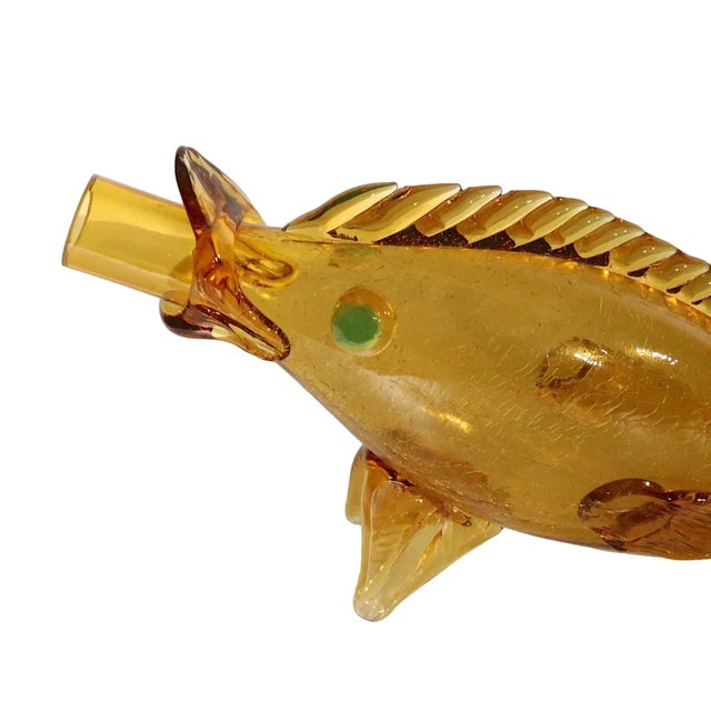 Pr. Blenko Orvieto Glass Fish Shaped Wine Bottles C 1960/ 1970's | Chairish