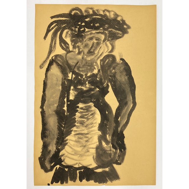 1960s Larry Connatser Lady in Hat Painting | Chairish